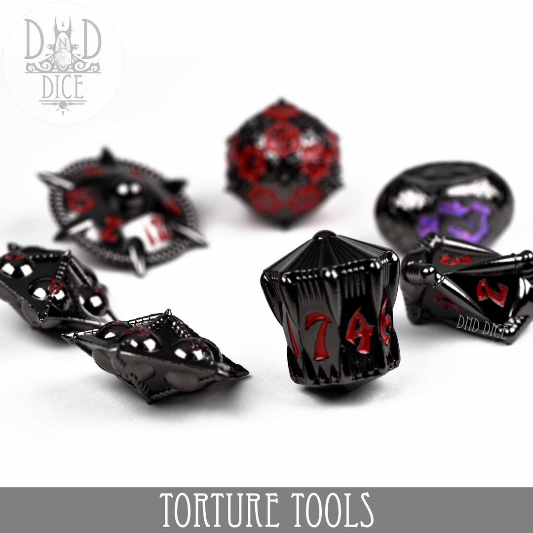 Torture Tools Red Metal Dice Set Medieval Torture Device Dungeons ...