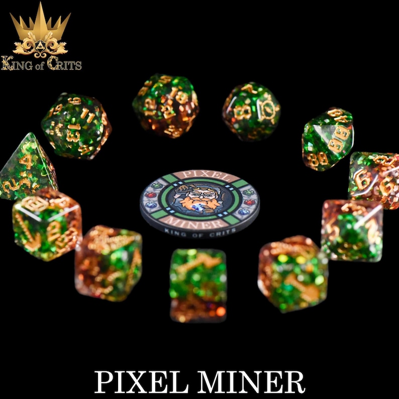 Pixel Miner Exclusive 11 Dice Set | Definitely NOT Minecraft Inspired ...