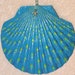 Painted Dot Art Shell, Peacock Inspired Hand Painted Scallop Shell ...
