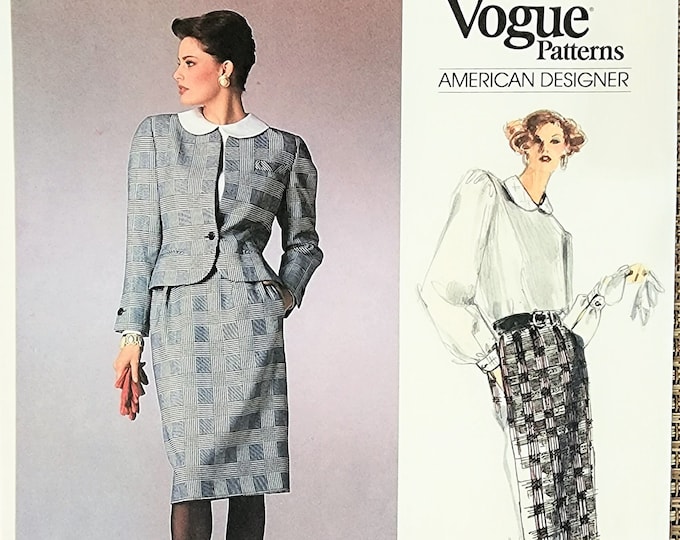 80s Vogue Suit Pattern, UNCUT, Vogue 1789, Size 14, Bill Blass Suit ...