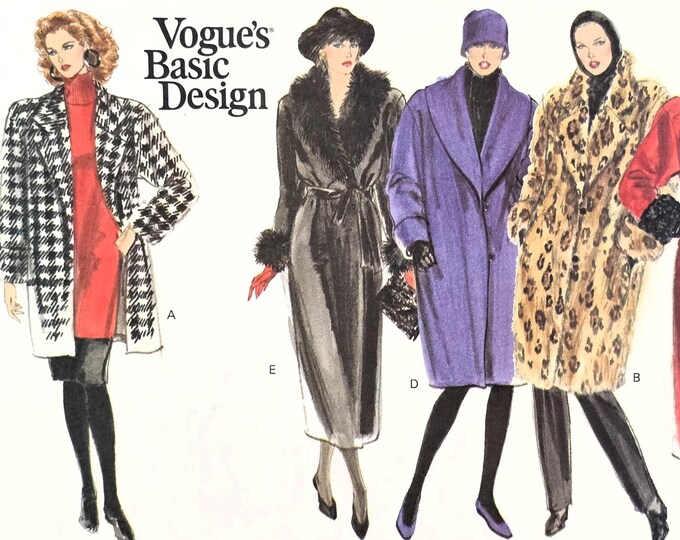 80's Vogue Coat Pattern, UNCUT, Vogue 2347, Size 8-12, Loose-fitting ...