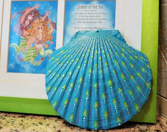 Peacock Shell Art - Etsy