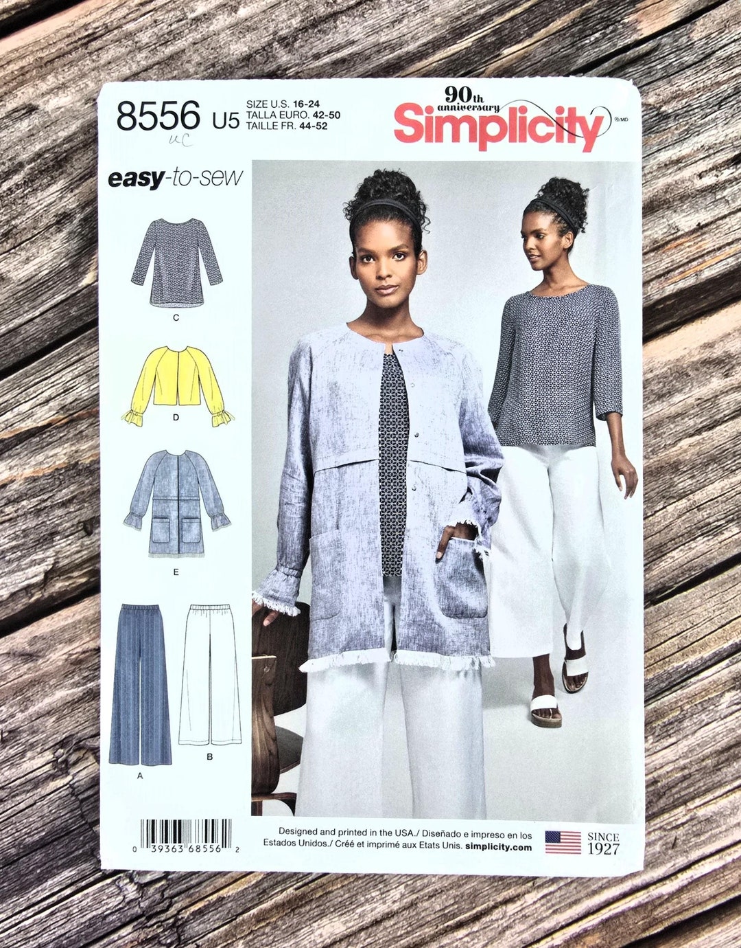 Plus Size Tunic & Jacket Pattern, UNCUT, Simplicity 8556, Size 16-24 ...