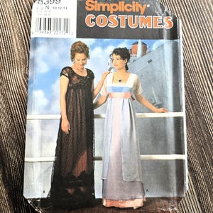 Edwardian Gown Pattern, UNCUT, Simplicity 8399, Size 4-8 or 10-12 ...
