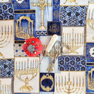 Lovely Menorah Fabric by Alexander Henry, 1 Yard by 42, the Alexander ...