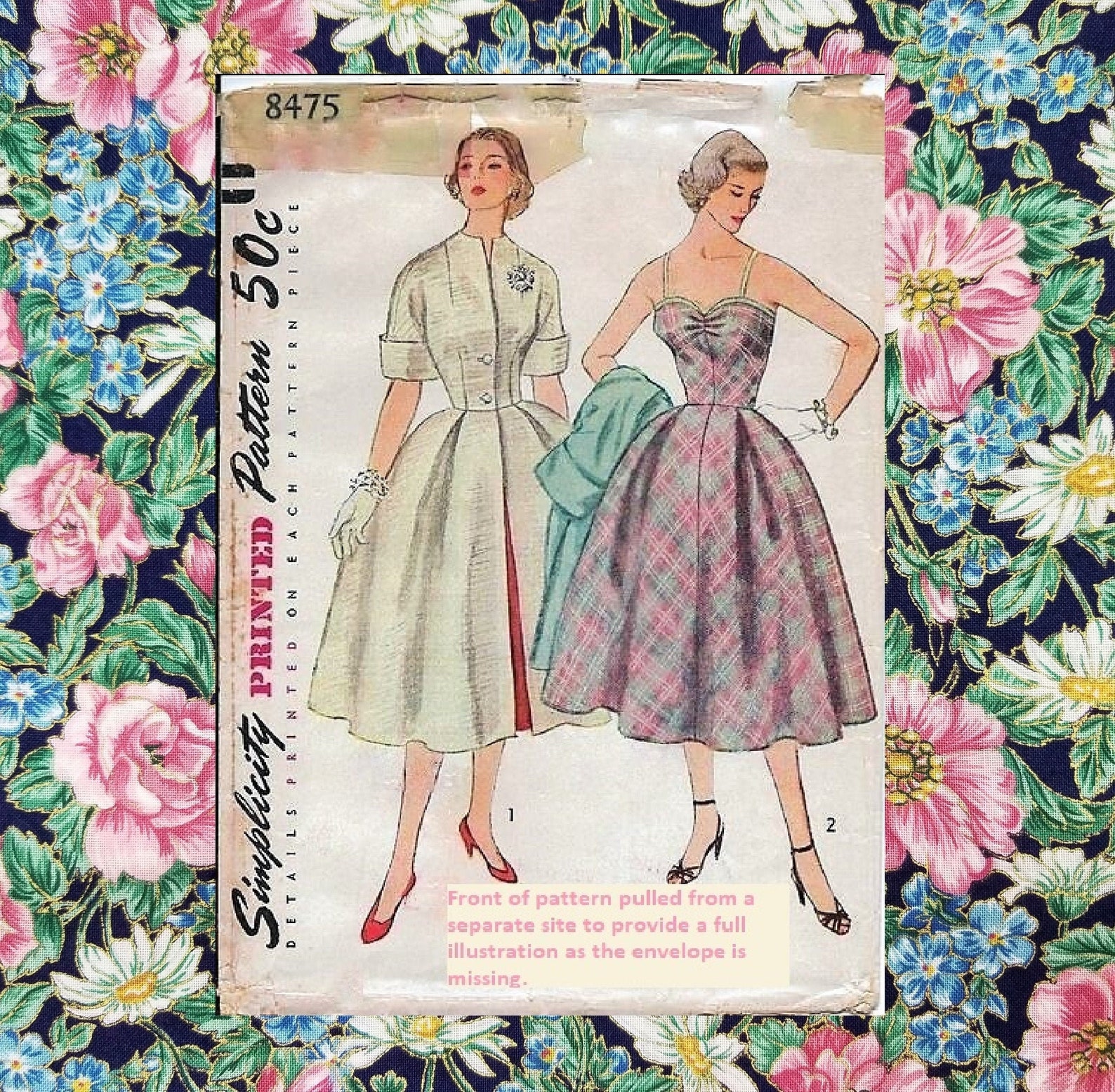 50s Prom Dress Pattern UNCUT Simplicity 8475 Size 12 Dress - Etsy