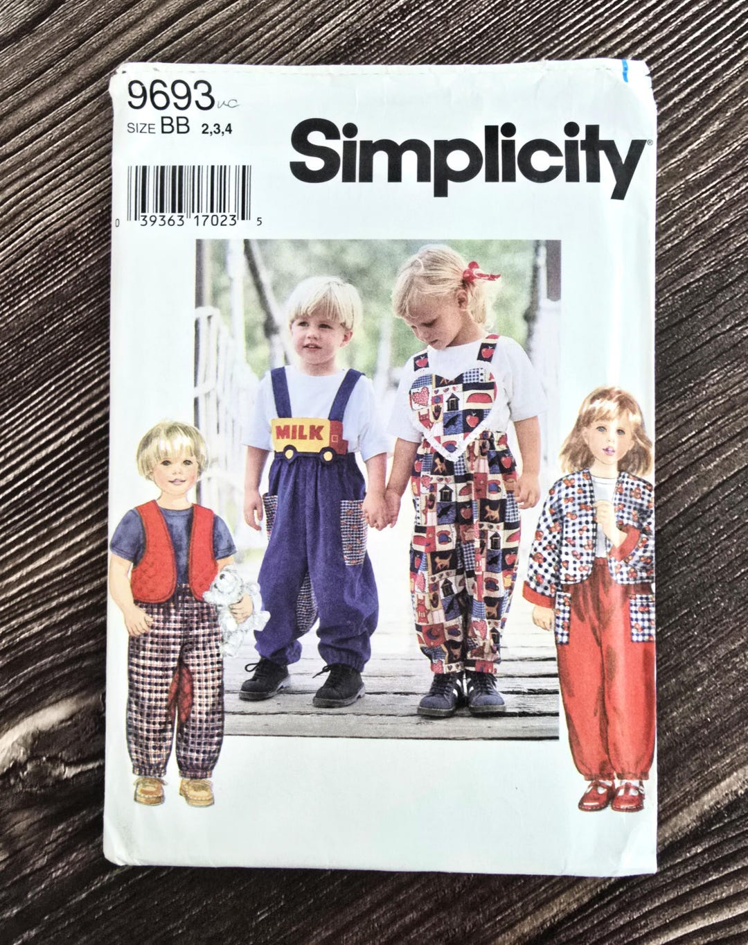 Child Overall Pattern, UNCUT, Simplicity 9693, Child Size 2-4, Child ...