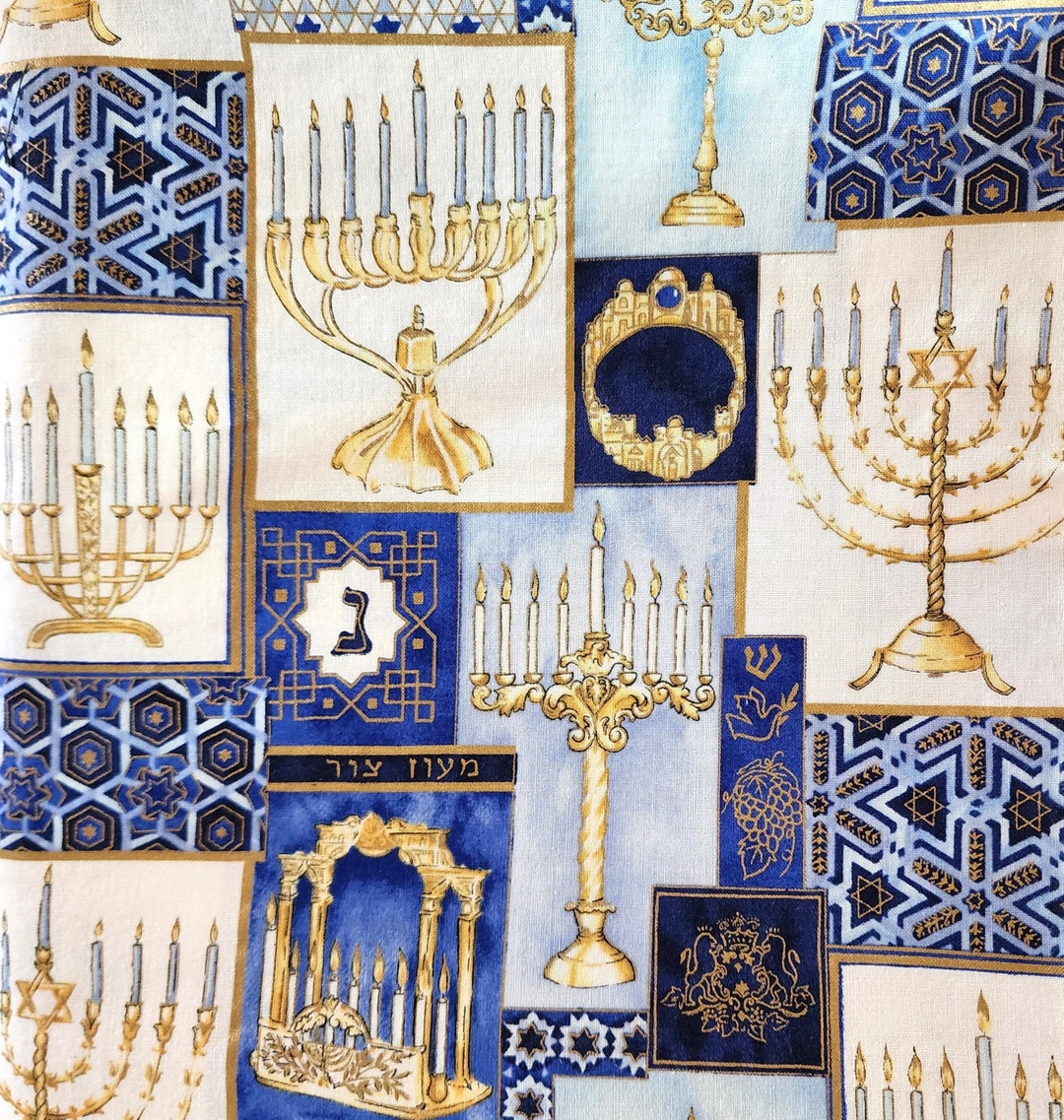 Lovely Menorah Fabric by Alexander Henry, 1 Yard by 42, the Alexander ...