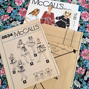 Girl Dress Pattern, UNCUT, Mccall's 8634, Girls' Size 4, 80's Girls ...
