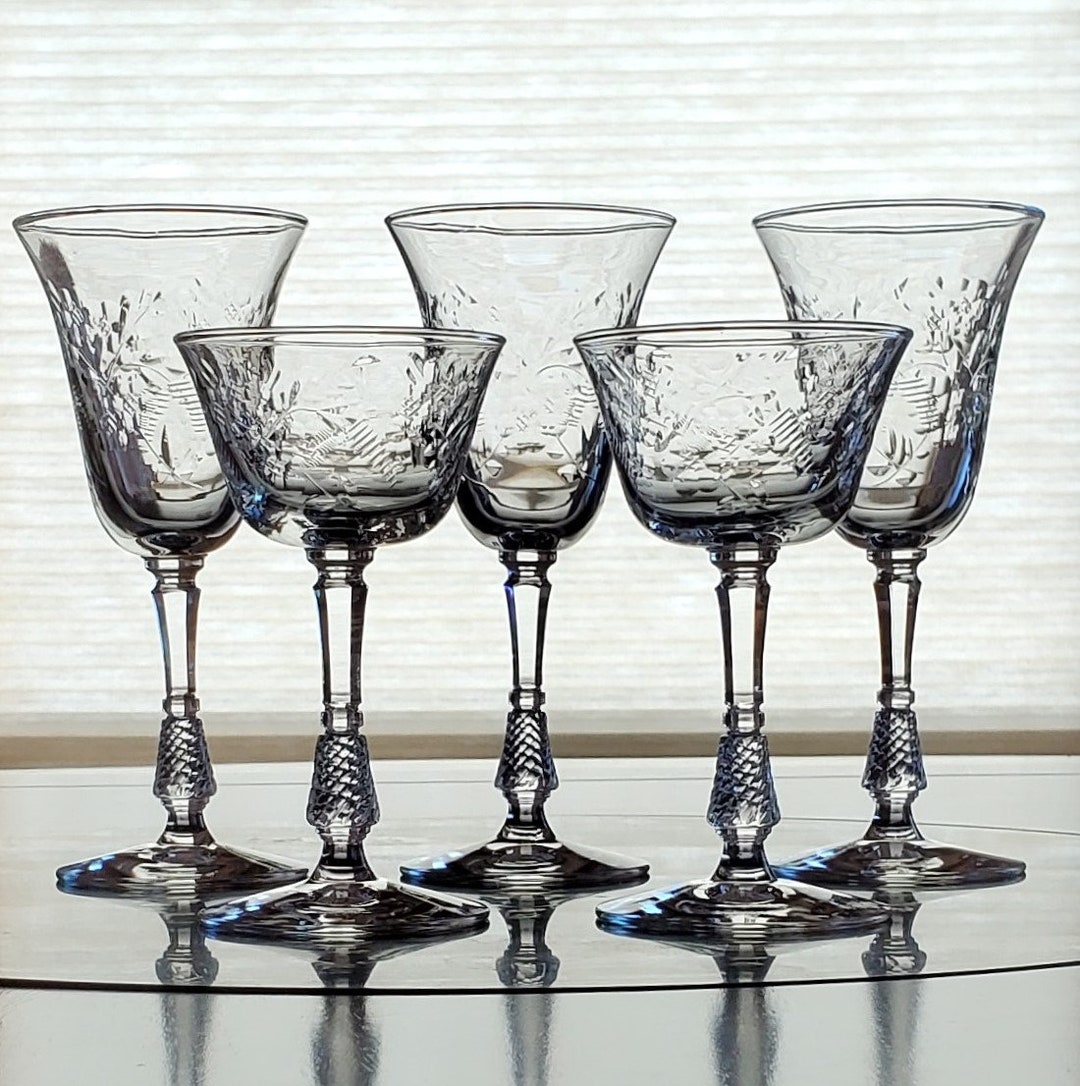 Rock Sharpe Glasses, Seven Glasses 3 Water 7-3/4 and 2 Champagne 6 ...