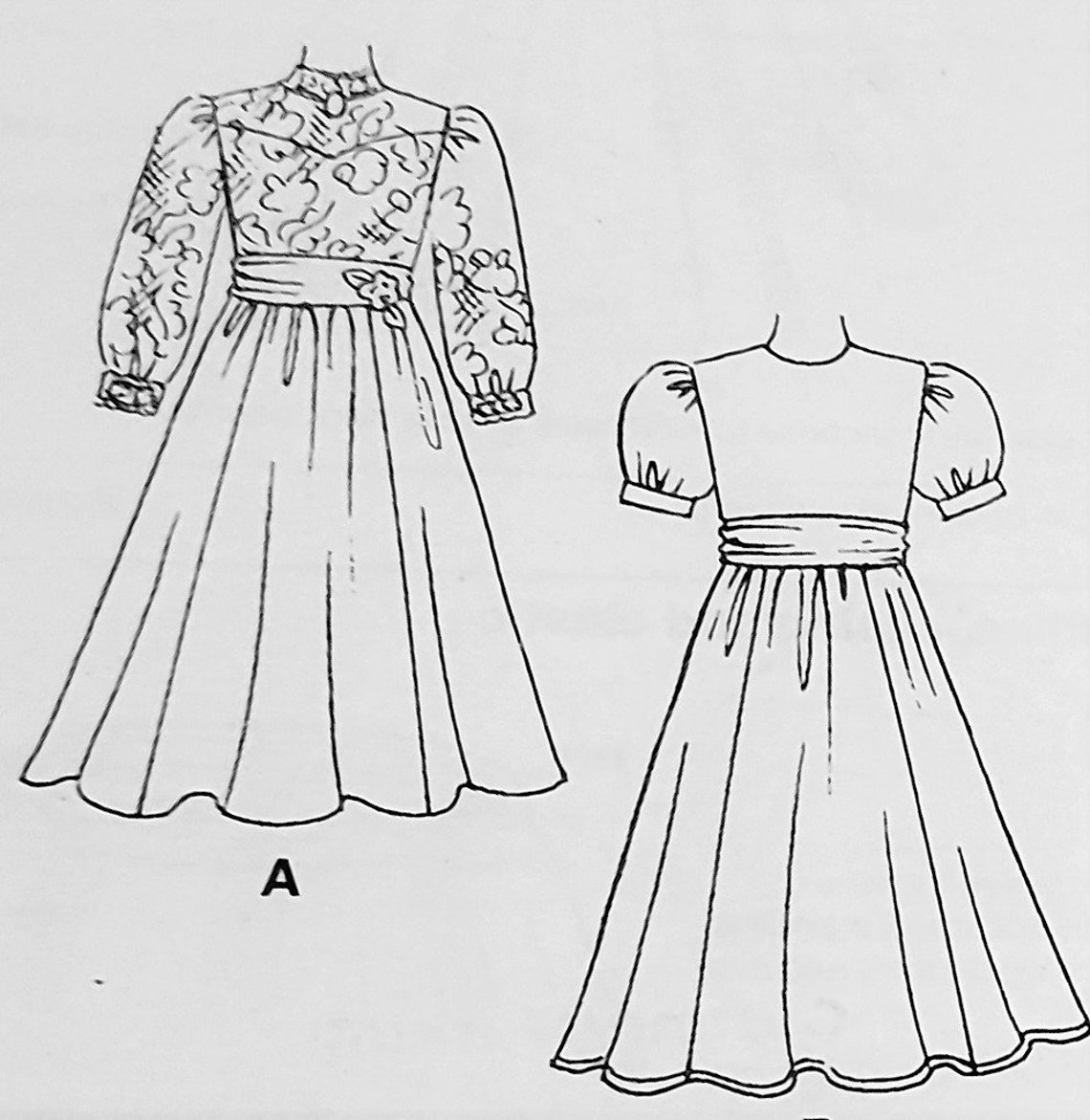 Girl Formal Dress Pattern UNCUT Simplicity 9383 Girl Size - Etsy