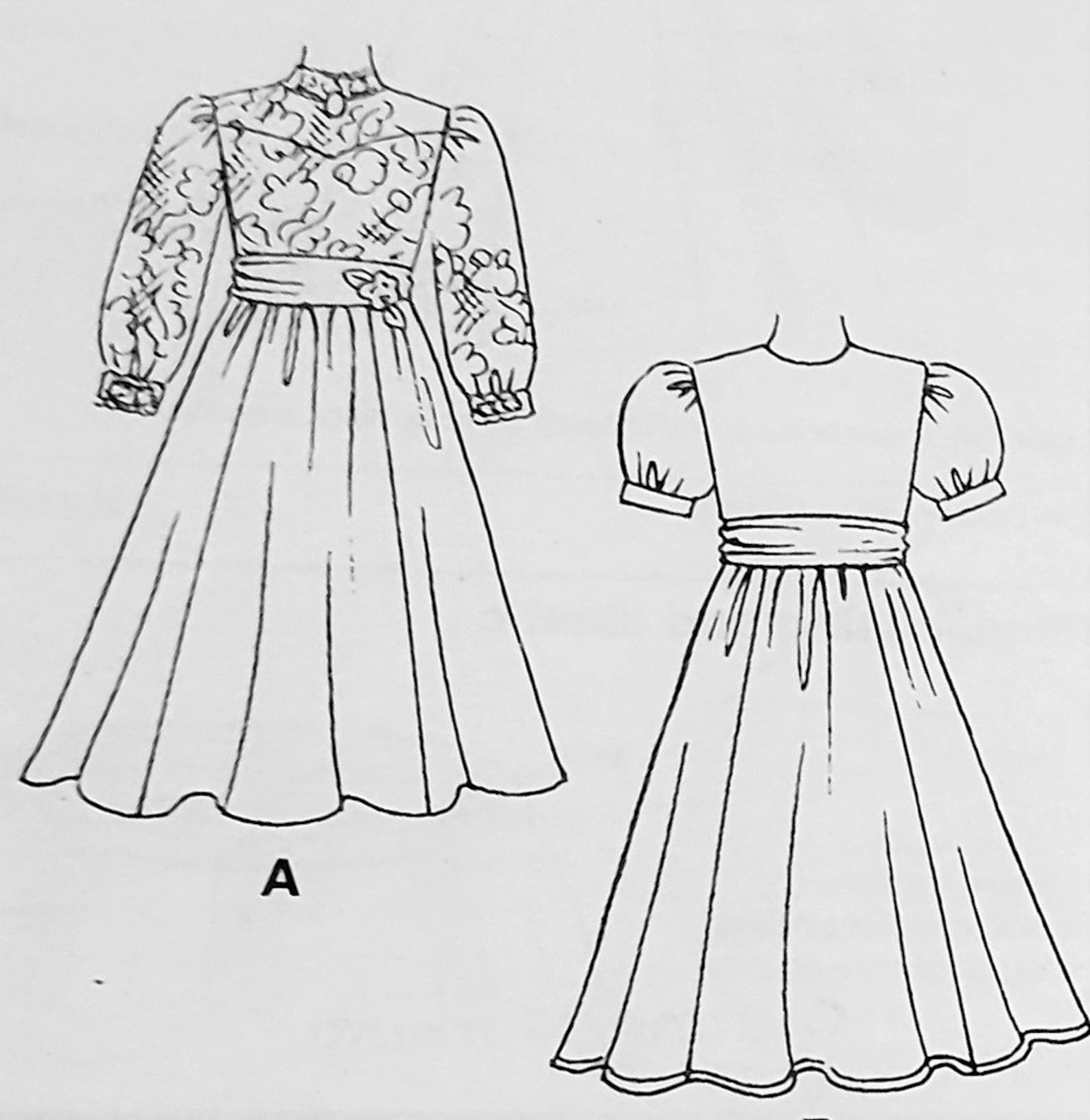Girl Formal Dress Pattern UNCUT Simplicity 9383 Girl Size | Etsy