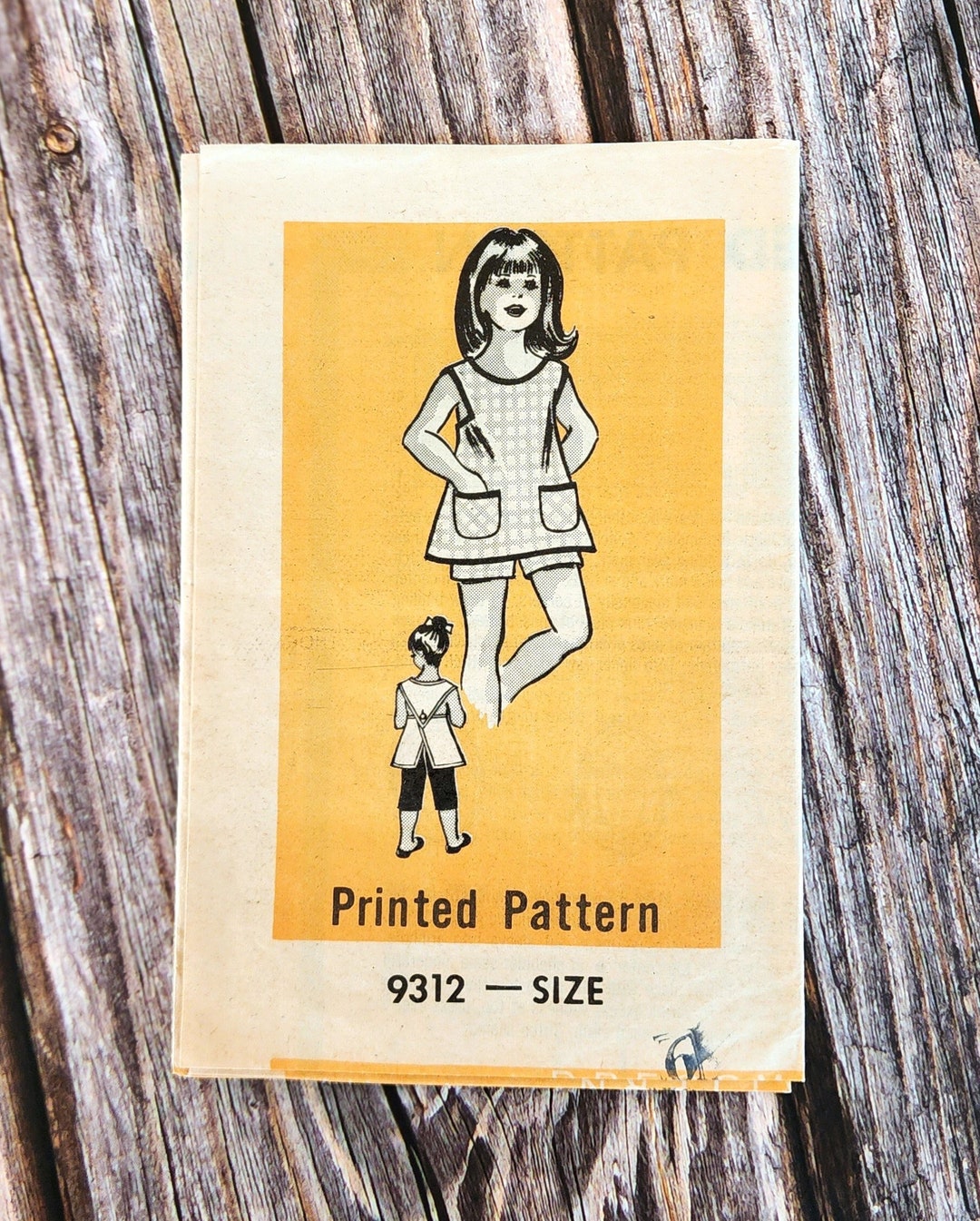 Girl Smock Pattern, UNCUT, Marian Martin 9312, Girl's Size 6, 70's ...