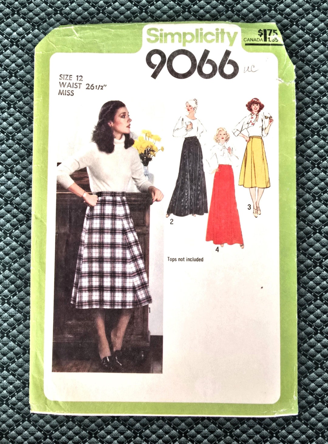 Gored Skirt Pattern, UNCUT, Simplicity 9066, Size 12, 70's Flared Gored ...