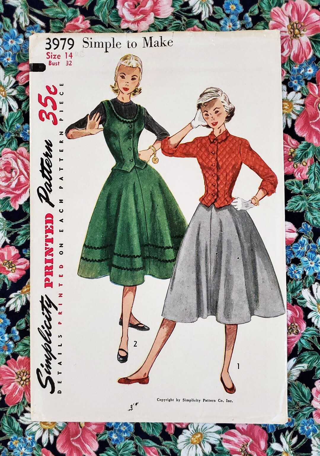 50s Suit With Short Fitted Jacket Pattern, UNCUT, Simplicity 3979, Size ...