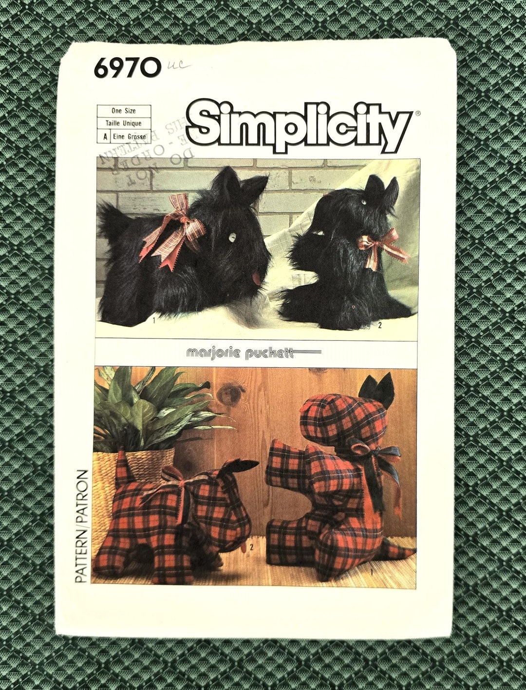 Stuffed Scottie Dog Pattern, UNCUT, Simplicity 6655, Large and Small ...