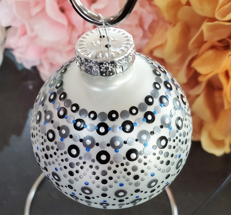 Mandala Glass Ornament, ONE, Dot Art Glass Ornament, (2.6") - Etsy