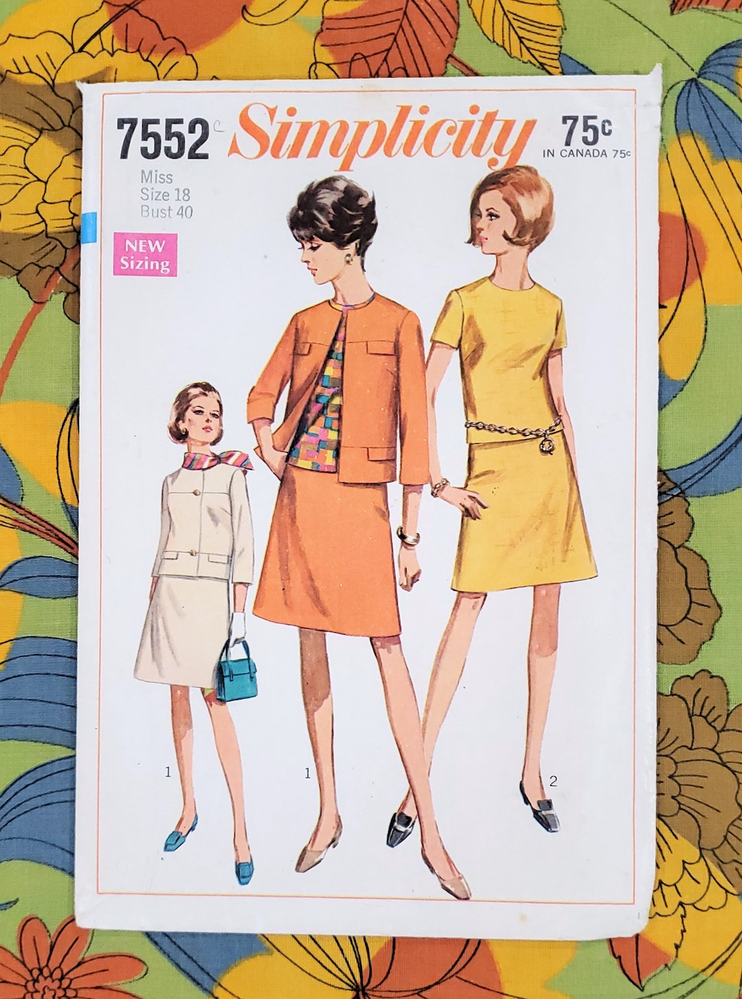 Vintage Suit Pattern Simplicity 7552size 18 60s Suit - Etsy
