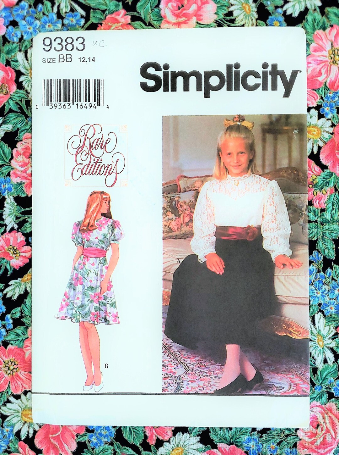 Girl Formal Dress Pattern, UNCUT, Simplicity 9383, Girl Size 12-14, 90 ...
