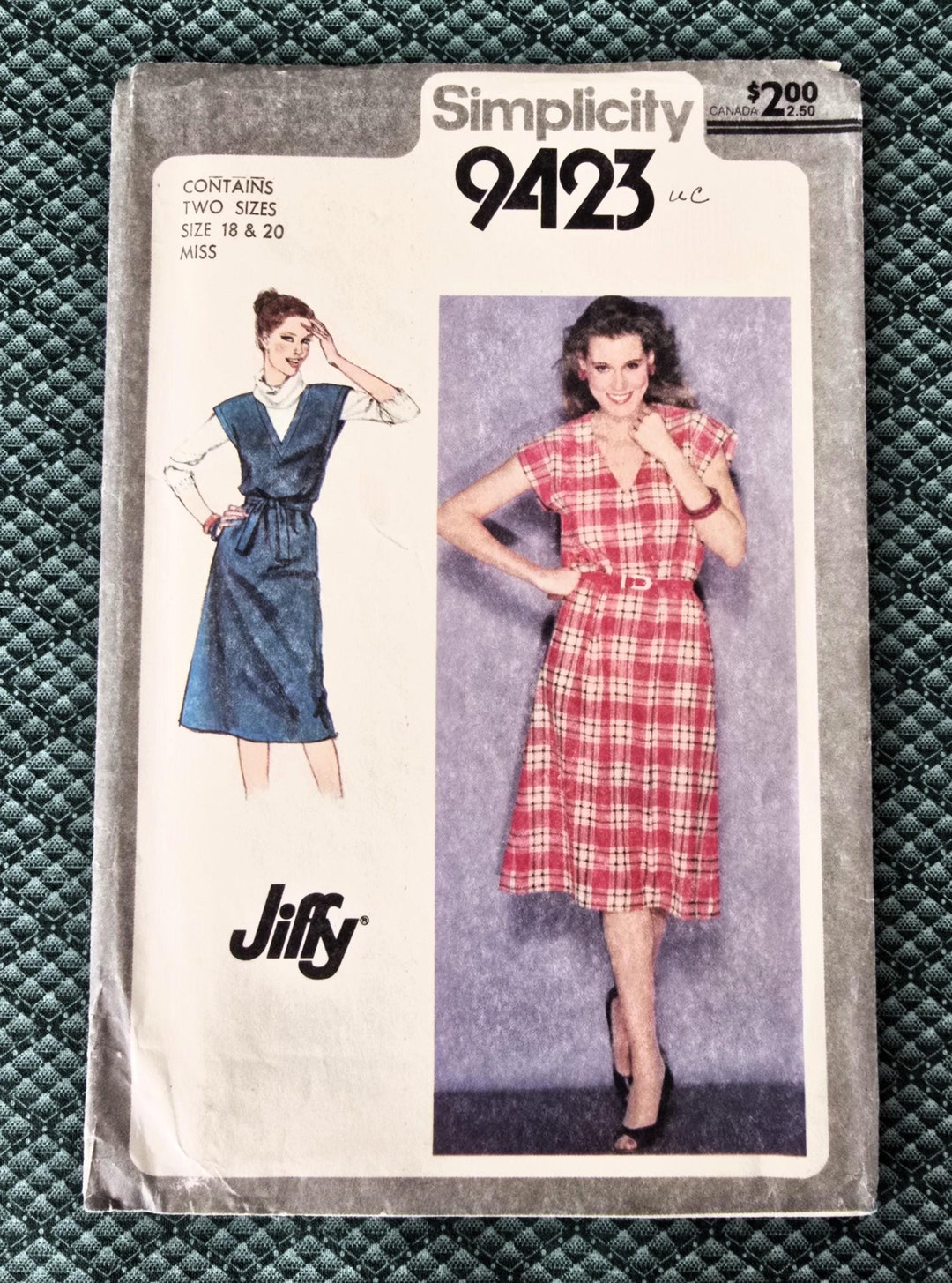 80s Jumper or Dress Pattern, UNCUT, Simplicity 9423, Size 18/20, Dress ...