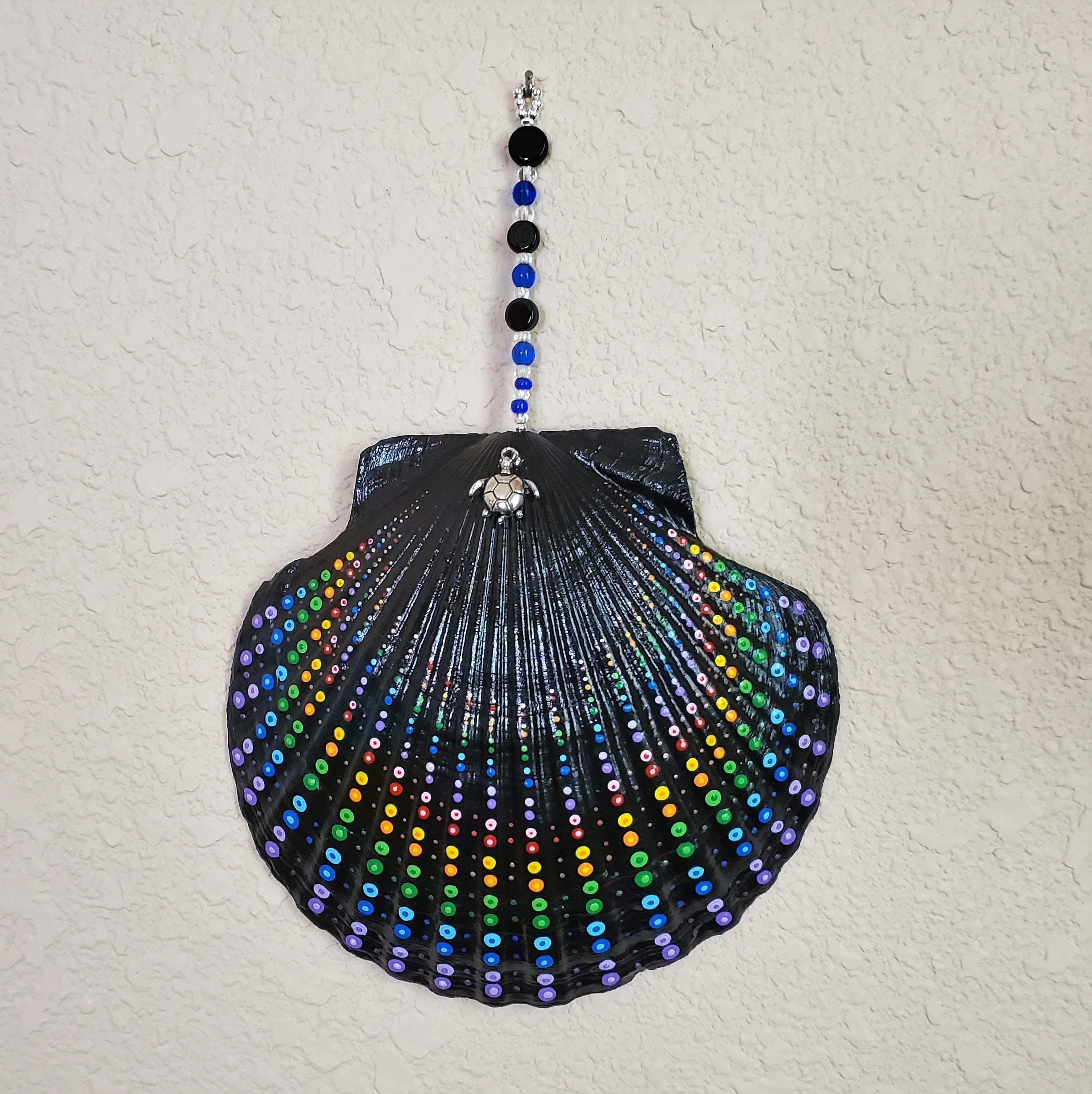 Dotting Art Handpainted Scallop Shell Painted Dot Art Shell Dot Art ...