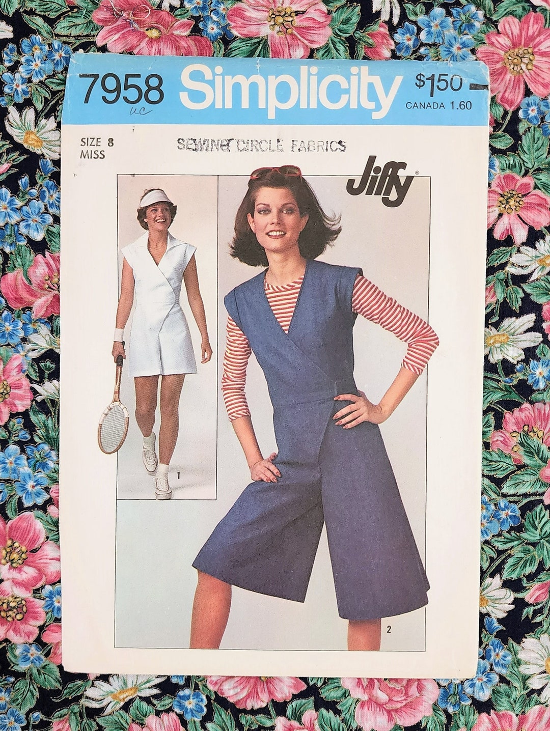 70s Tennis Outfit Pattern, UNCUT, Simplicity 7958, Size 8, Jiffy Front ...