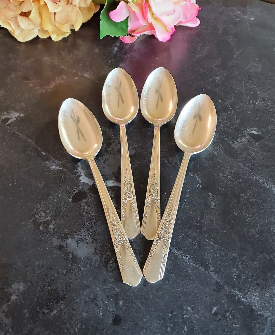 One Jasmine Spoon sold Separately, Silverplate, Four Vintage Jasmine ...
