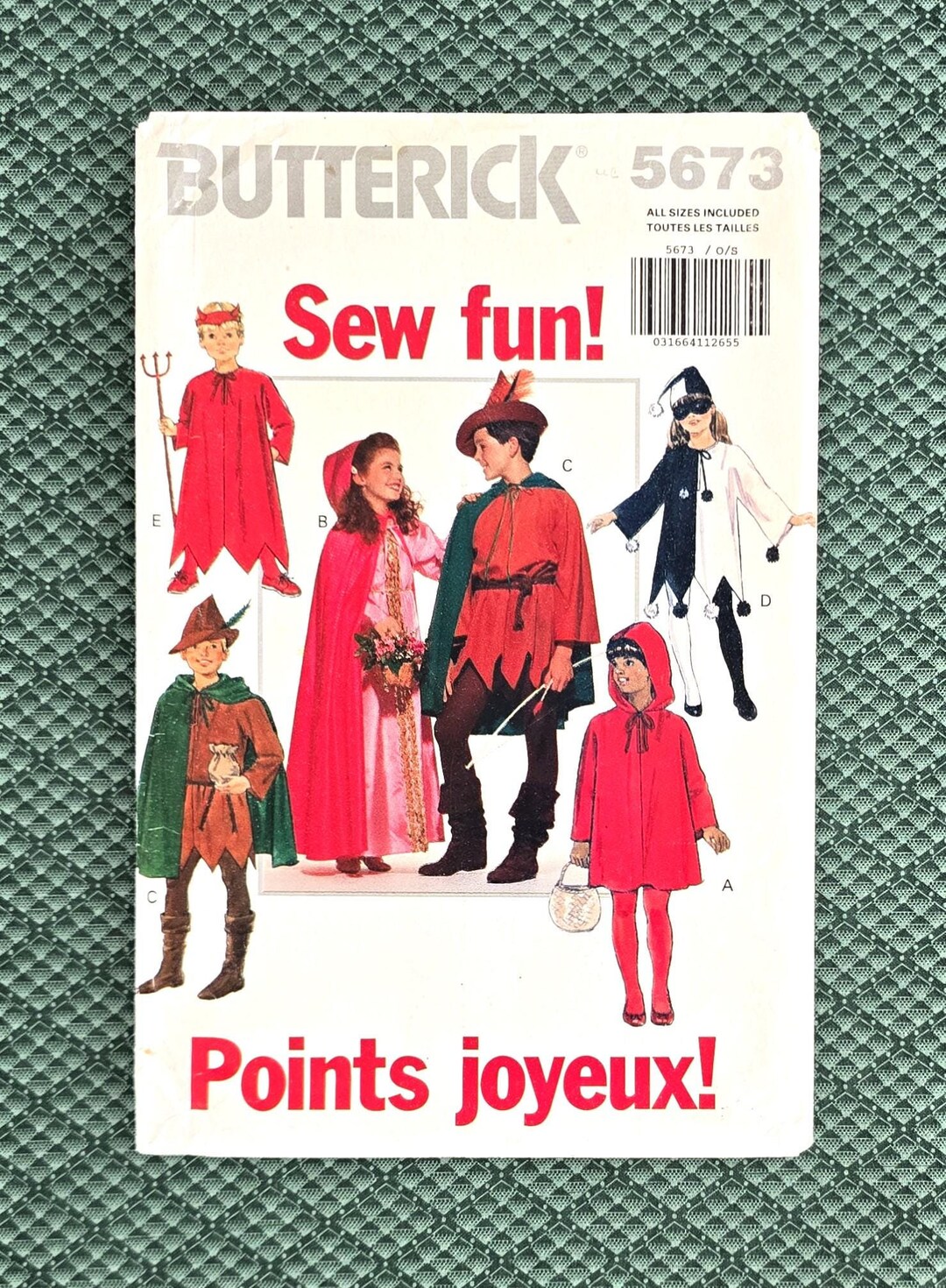 Child Medieval Costumes Pattern, UNCUT, Butterick 5673, Size Child 4-14 ...
