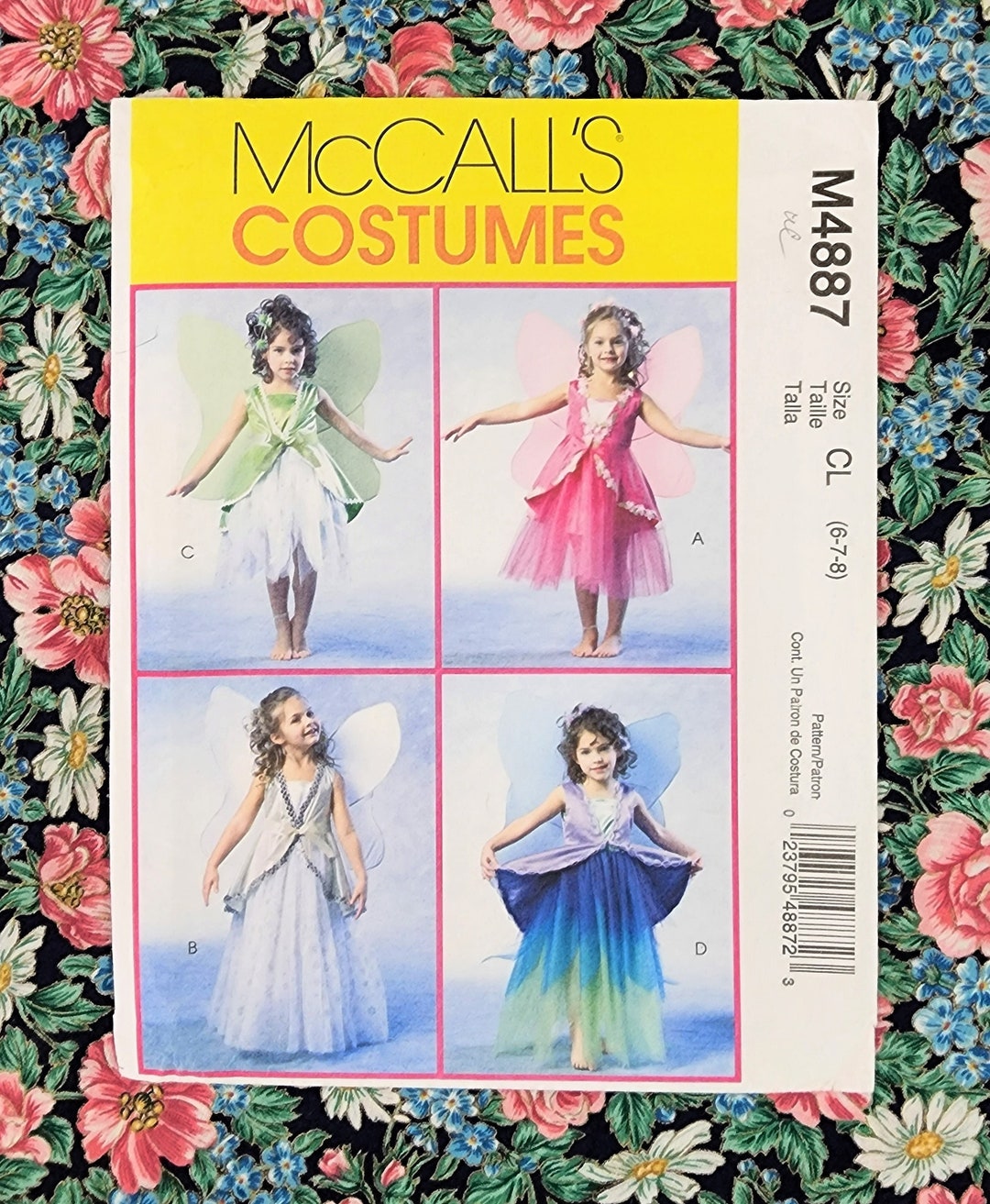 Childs Fairy Costume Pattern, UNCUT, Mccall's 4887, Size Childs 7-8, Childs Fairy Pixie ...