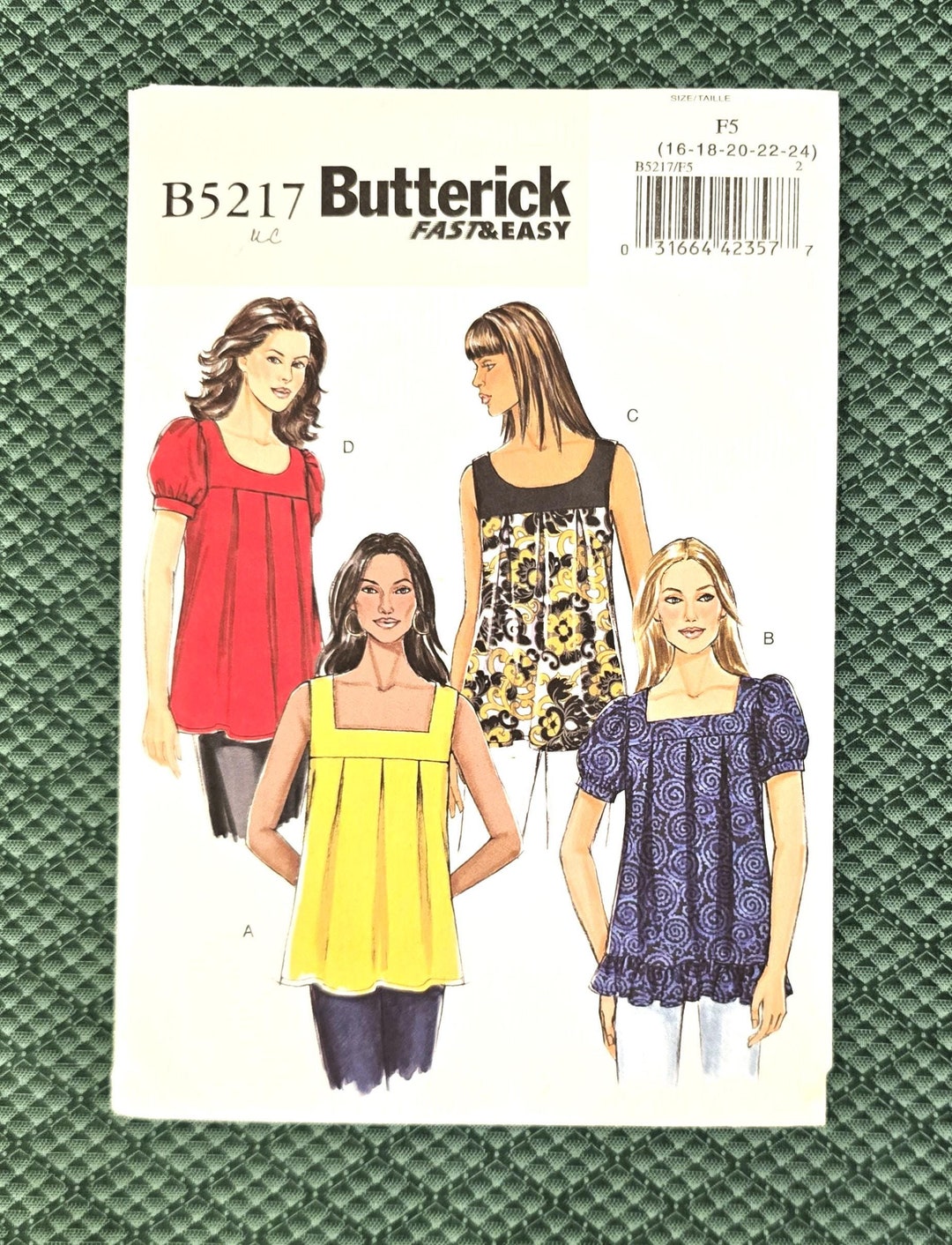 Smock Top Pattern, UNCUT, Simplicity Butterick 5217, Size 8-14 &16-20 ...