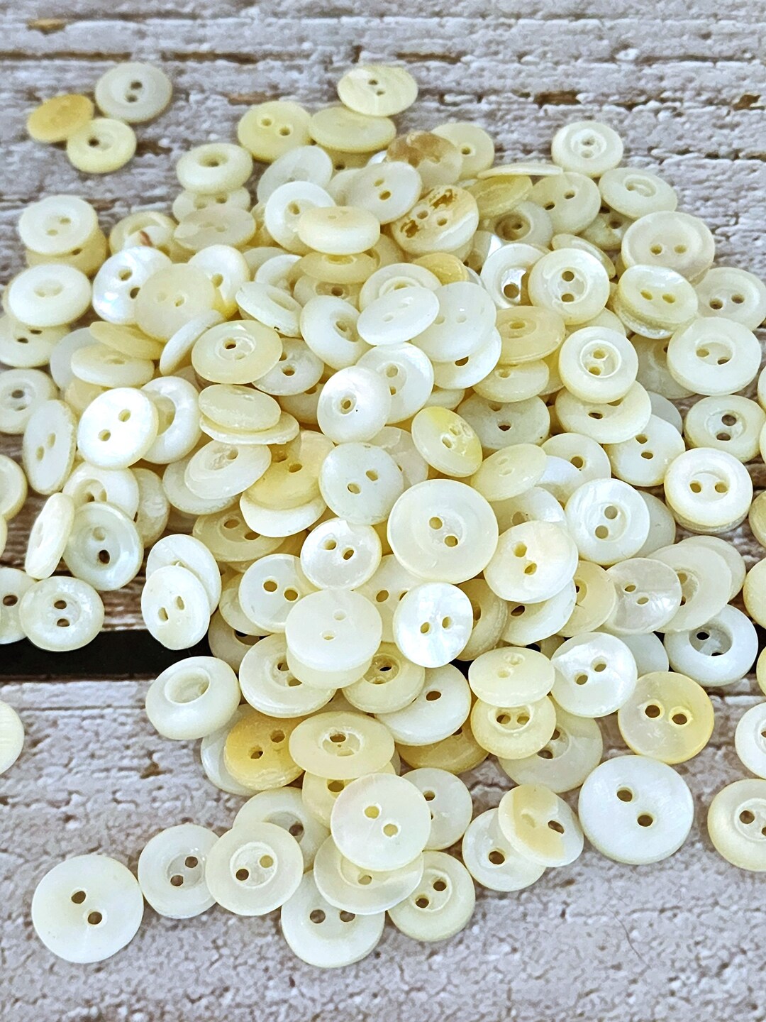 3/8 to Just Under 1/2 10mm-12mm 50 Creamy White, Satin Finish Mother of ...