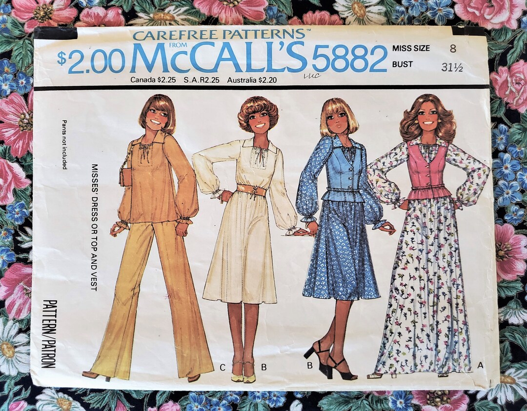 70s Dress Patterns UNCUT Mccall's 5882 Size 8 70s - Etsy
