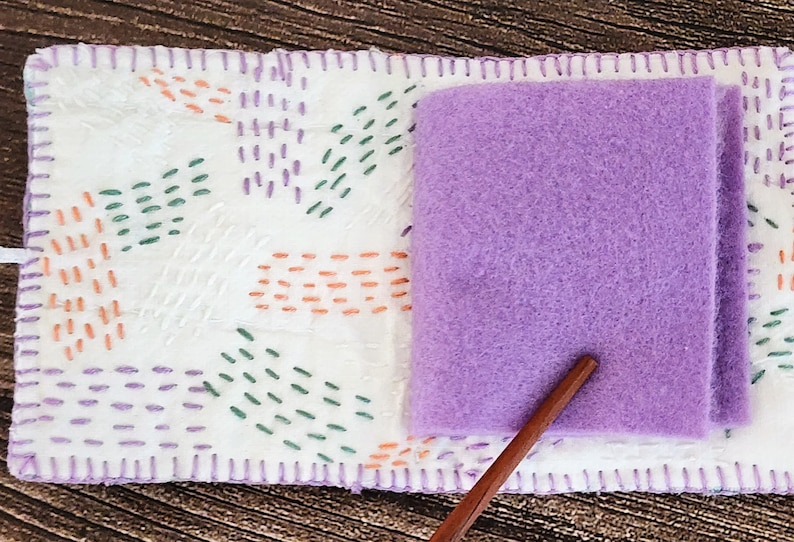 Mini Quilted Needle Book With Slow Stitch, 3-1/4" X 2-3/4", Travel Size ...