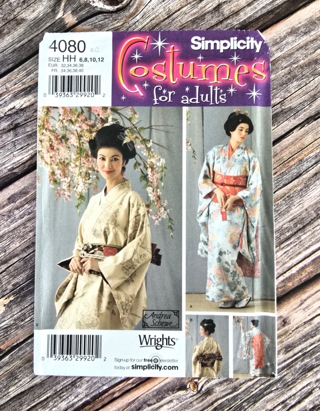 Kimono Costume Pattern, UNCUT, Simplicity 4080, Size 6-12, Traditional ...