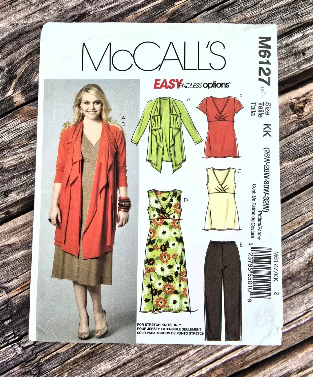 Plus Size Dress Pattern, UNCUT, Mccall's 6127, Size 26W-32W, Jacket ...