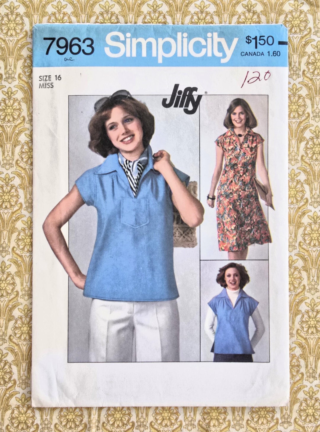 Smock Top & Flared Skirt Pattern, UNCUT, Simplicity 7963, Size 16 ...