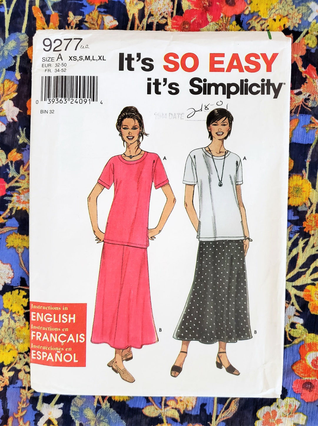 Tunic & Maxi Skirt Pattern, UNCUT, Simplicity 9277, Size S-XL, Casual ...