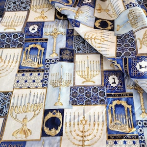Lovely Menorah Fabric by Alexander Henry, 1 Yard by 42, the Alexander ...