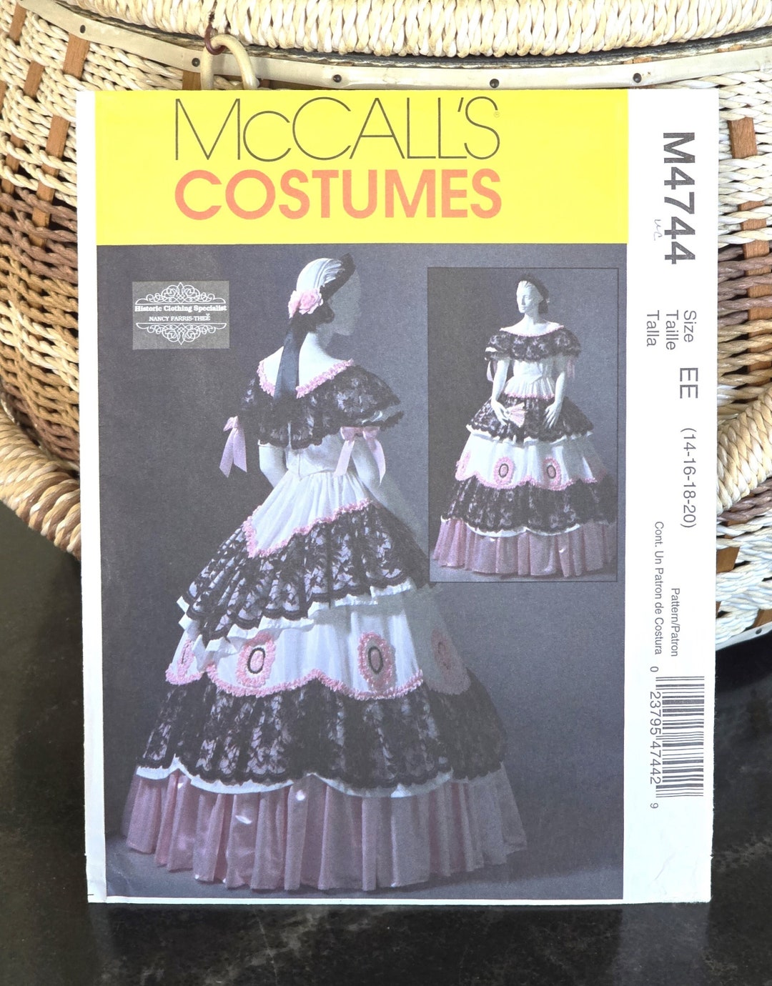 Historical 1800s Costume Pattern, UNCUT, Mccall's 4744, Size 14-20 ...