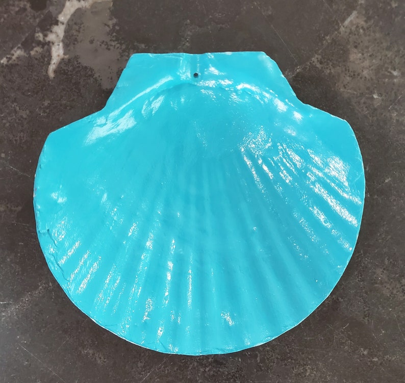 Painted Dot Art Shell, Peacock Inspired Hand Painted Scallop Shell ...