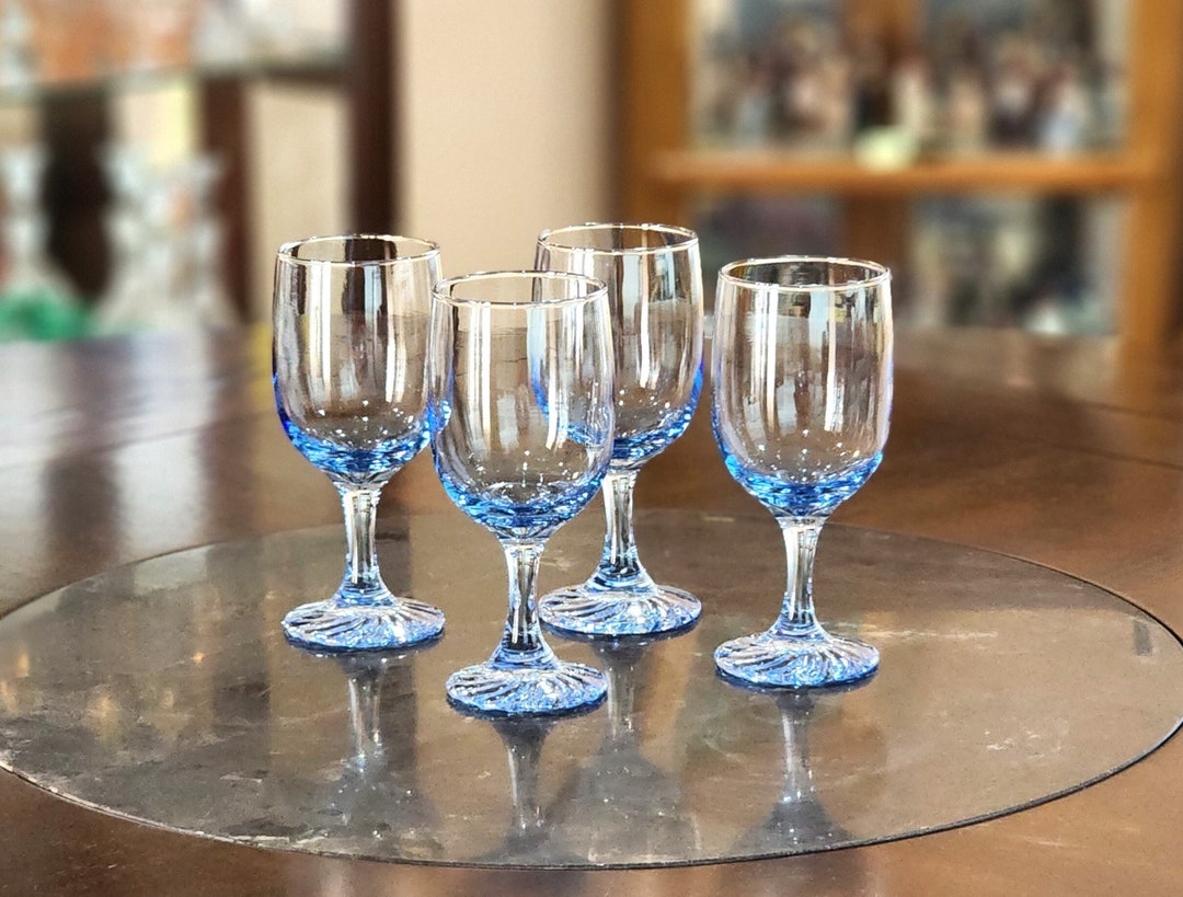 Libbey Swirl Misty Blue Wine Glasses (2), 6-3/8 - Etsy
