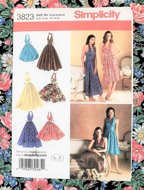 Sexy Halter Sundress Pattern UNCUT Simplicity 3823 Size - Etsy