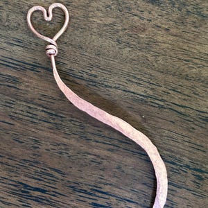 Copper Heart Bookmark, Wire Heart , Metal Bookmark, Gift for Valentine ...