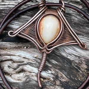 Manta Ray Pendant, Cowrie Shell Jewelry, Copper Necklace, Wire Wrapped ...