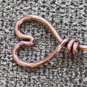 Copper Heart Bookmark, Wire Heart , Metal Bookmark, Gift for Valentine ...