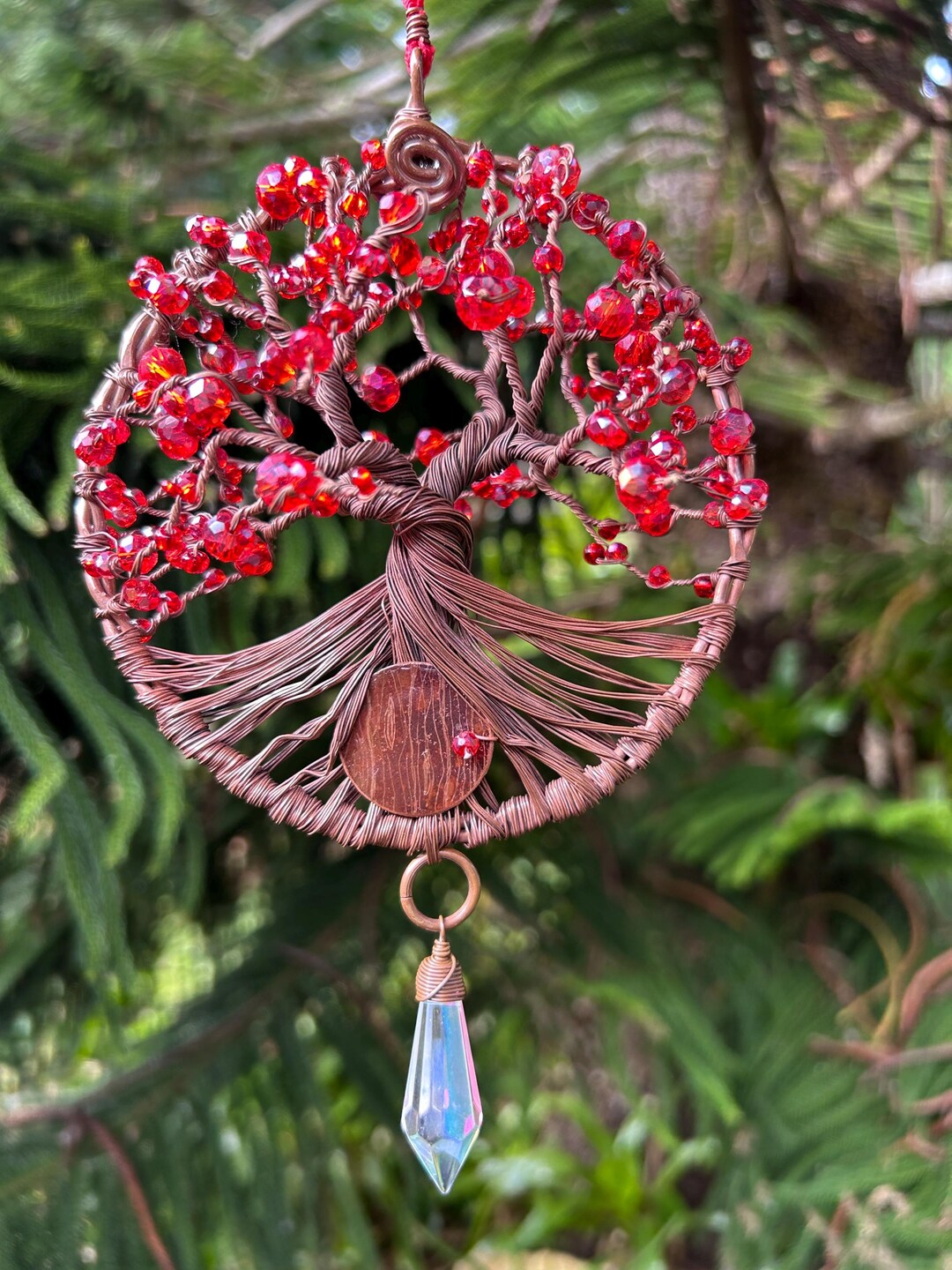 3d Red Tree of Life, Wire Tree Suncatcher, Tree of Life Sculpture ...