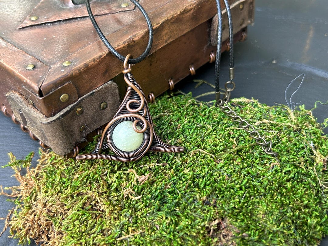 Jade Witch Hat, Copper Jewelry, Sorting Hat, Witches Jewelry, Wire ...