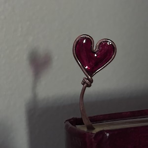 Copper Heart Bookmark, Wire Heart , Metal Bookmark, Gift for Valentine ...