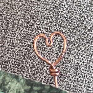 Copper Heart Bookmark, Wire Heart , Metal Bookmark, Gift for Valentine ...