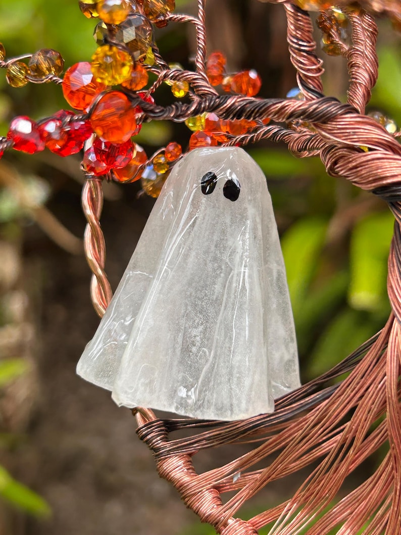 Crystal 3D Tree of Life Suncatcher, Crystal Beads, Copper Sculpture ...